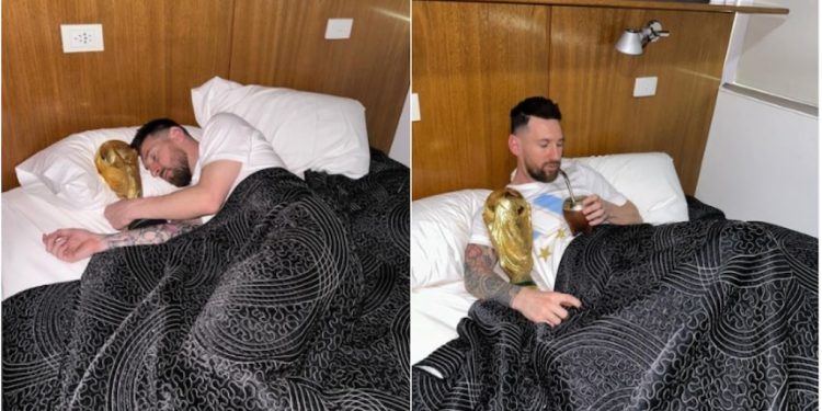 FIFA World Cup Trophy ਨੂੰ ਨਾਲ ਲੈ ਕੇ ਸੁੱਤੇ Lionel Messi ਦੀਆਂ ਤਸਵੀਰਾਂ ਵਾਇਰਲ